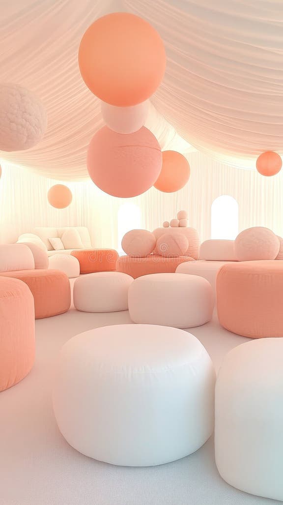 Soft Spherical Forms and Draped Fabric Create a Whimsical Environment ...