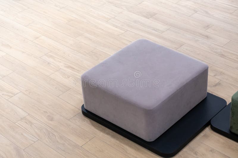 Soft Square-shaped Chair on the Floor, Top View Stock Photo - Image of ...