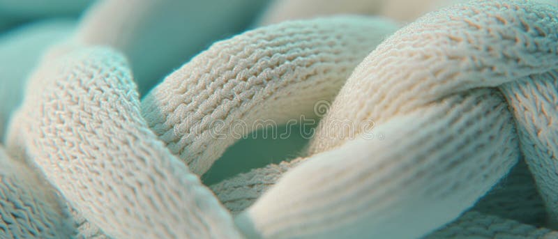 Soft and Stretchy Knitted Ribbons Showcasing Intricate Textures in a ...