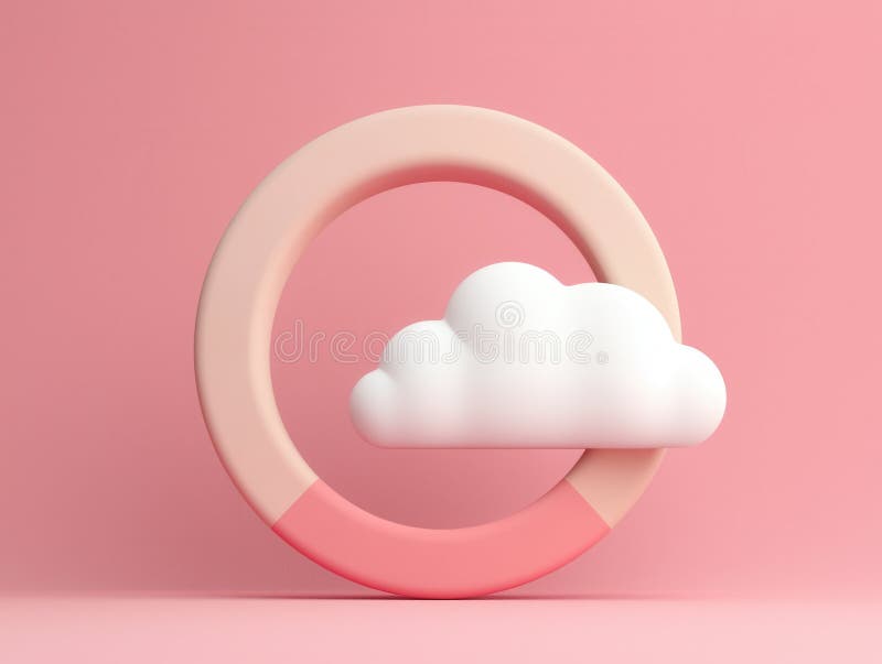 A Soft, Stylized 3D Illustration Featuring a Circular Frame with a ...