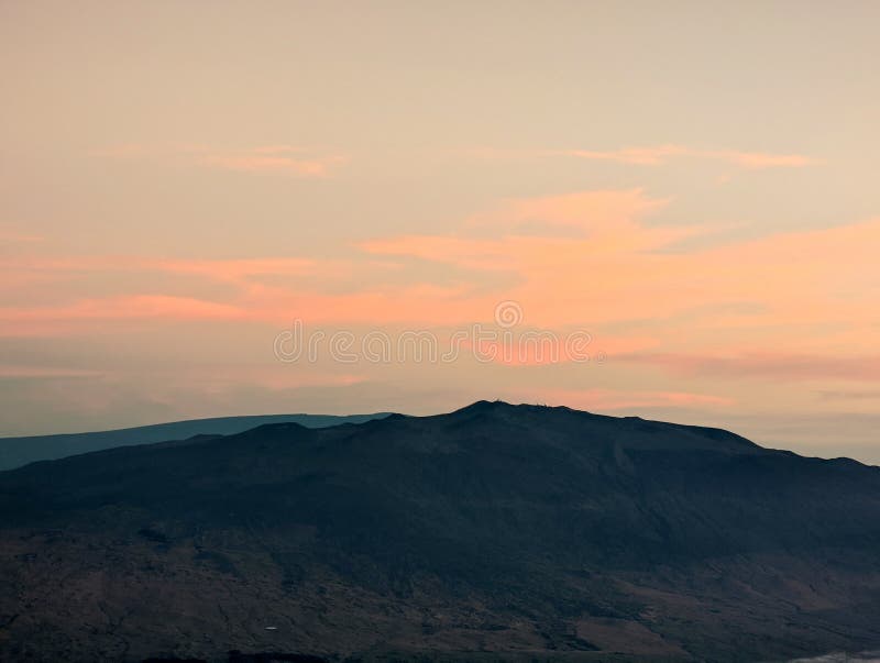 Soft Sunset Glow Over the Distant Mountain Range, Illuminating the Sky ...