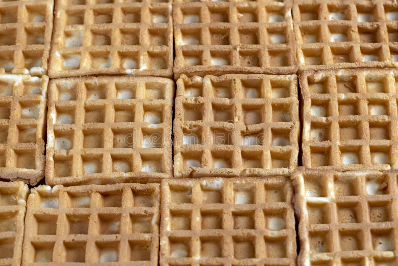 Soft Sweet Waffles on the Table, Close Up Stock Photo - Image of ...