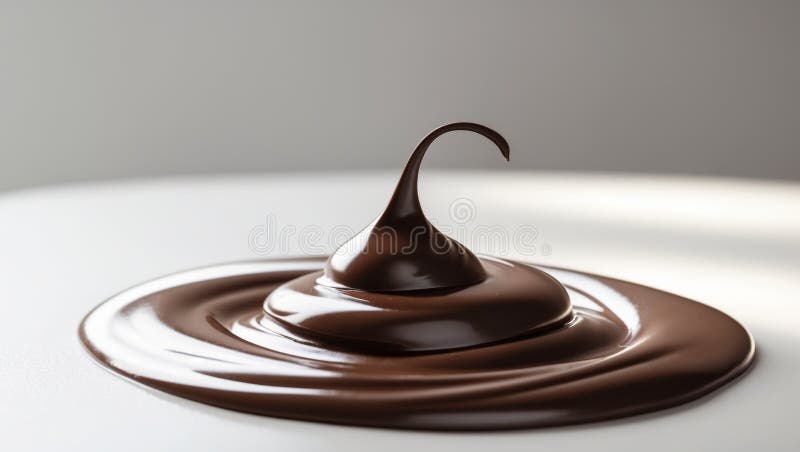 A Soft Swirl of Melted Chocolate on a Smooth White Surface with a ...