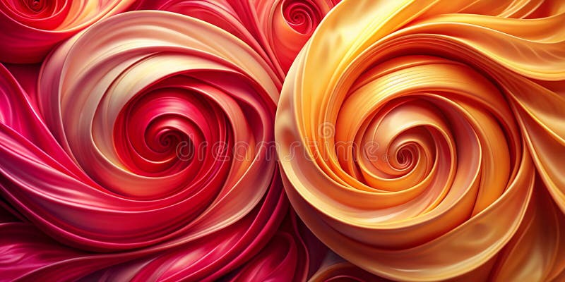 Soft Swirling Patterns of Saffron and Rose Red Ideal for an Elegant ...
