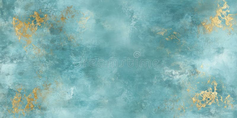 Soft Teal Background Watercolor Texture Gold Accents Creating Stock ...