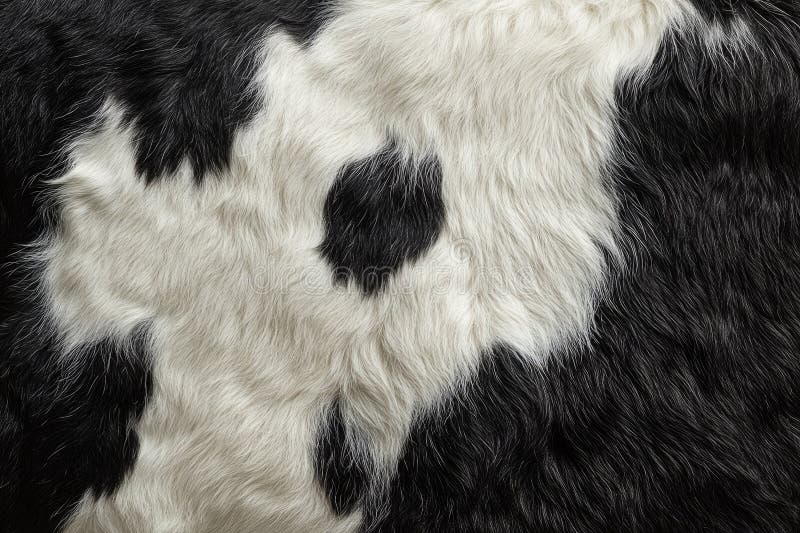 Soft and Textured Cowhide Featuring a Striking Black and White Pattern ...