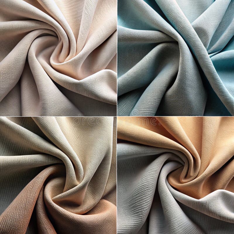 Soft, Textured Fabrics in a Range of Warm and Cool Tones Stock Image ...