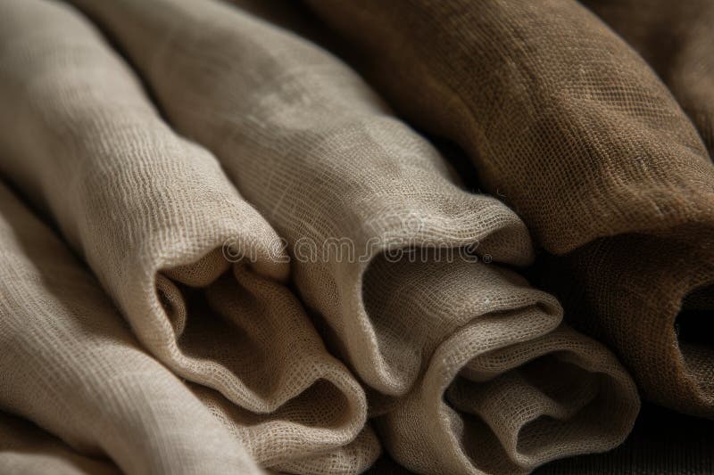Soft and Textured Linen Fabric with Subtle Weave Patterns in Earthy ...