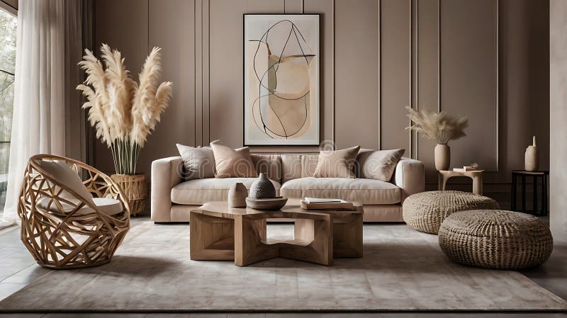Soft Textures Complement Bold Walls and Natural Accents Stock ...