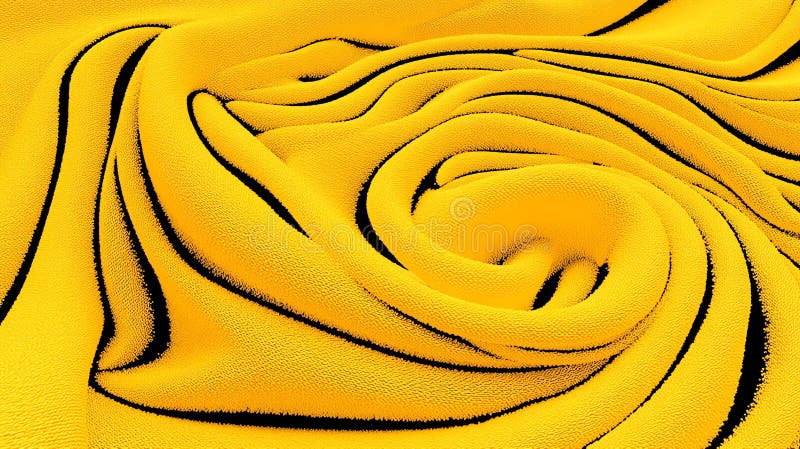 Soft Textures Silk Soft-touch Concept, Vibrant Yellow Fabric with Black ...