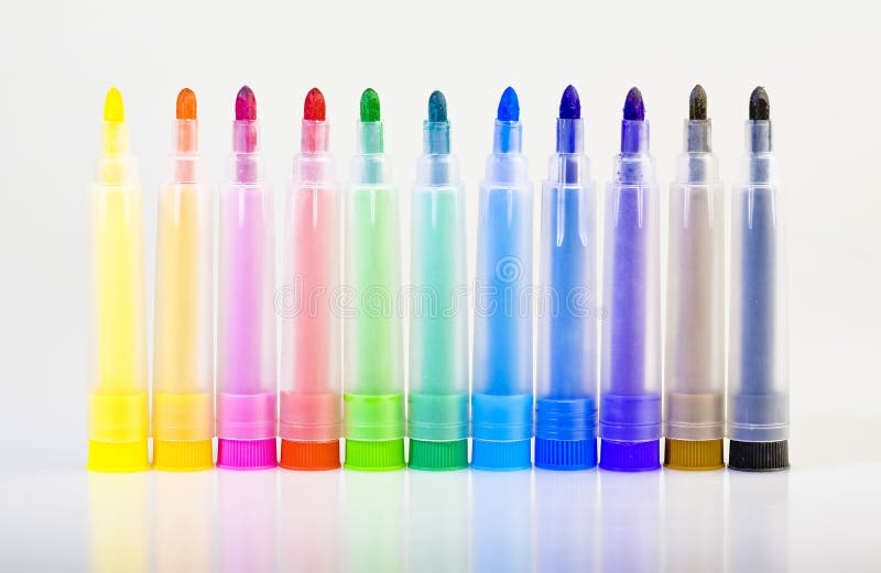 Soft-tip pen stock image. Image of rainbow, isolated, colorful - 4122303