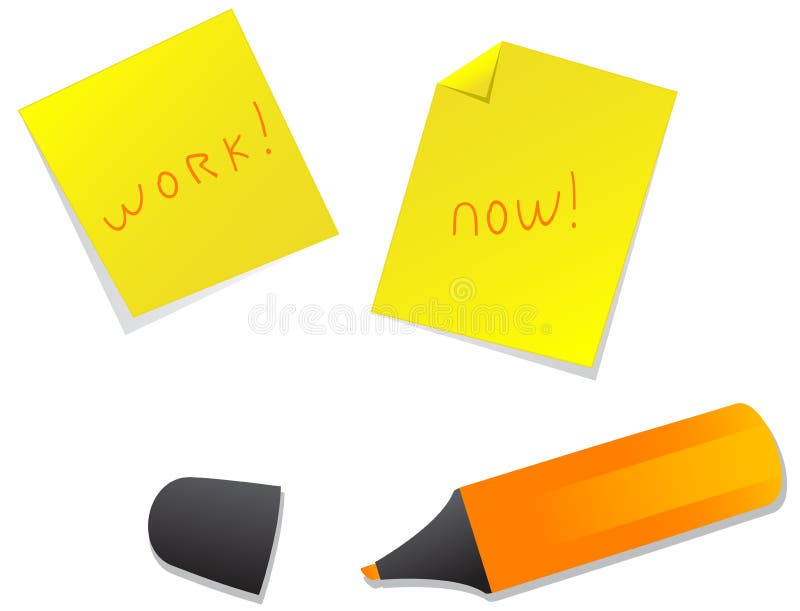 Work in progress post it stock vector. Illustration of construction ...