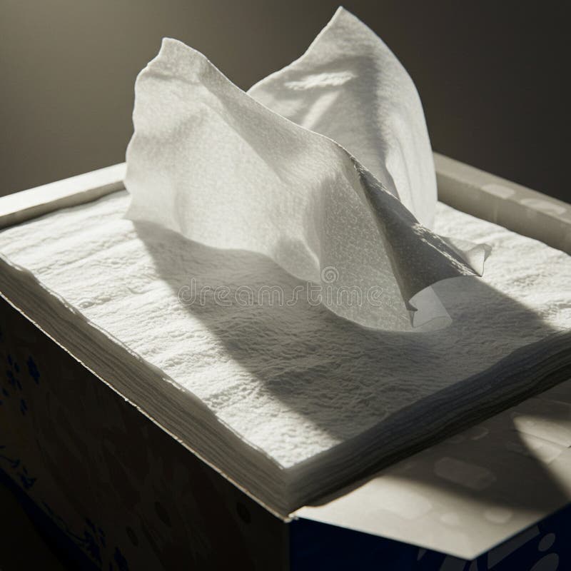 Soft Tissue Box: a Dramatic Close-up of Textured White Tissues Stock ...