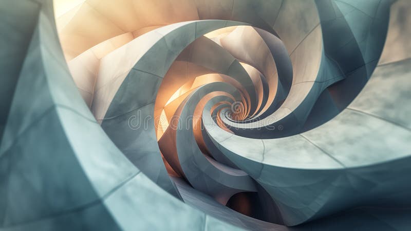 Soft-toned Spiral Abstraction with a Luminous Core Stock Illustration ...