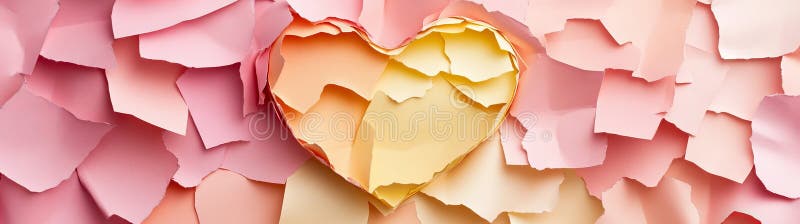 Soft Torn Heart Pattern with a Pastel Pink and Orange Background Ideal ...