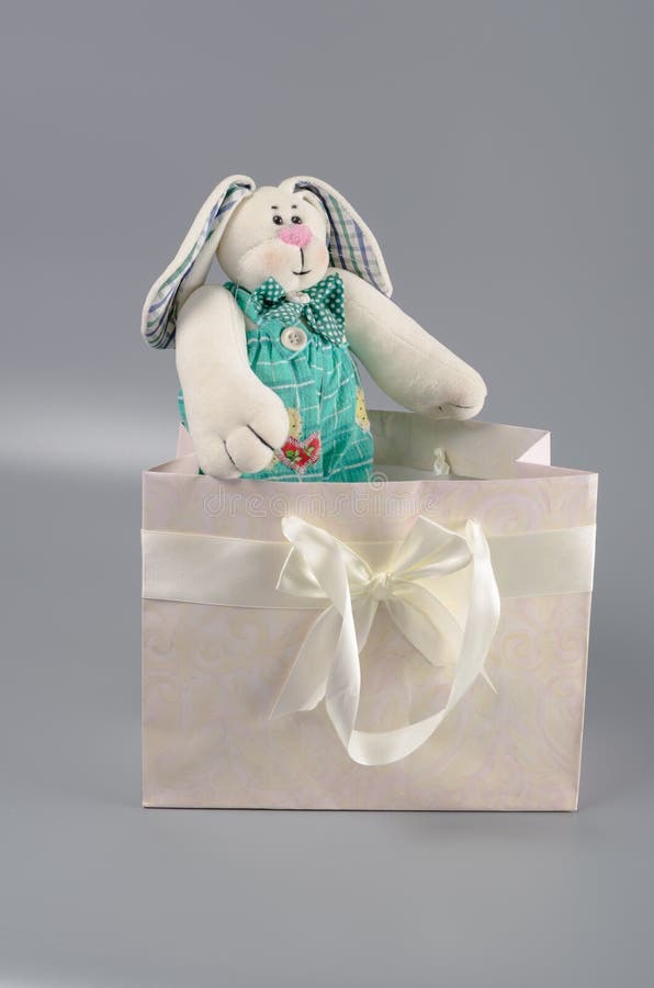 Soft toy in gift package stock image. Image of birthday - 68566733