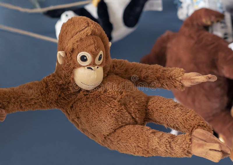 Soft Toy Orange Monkey in the Toy Store Stock Photo - Image of teddy ...