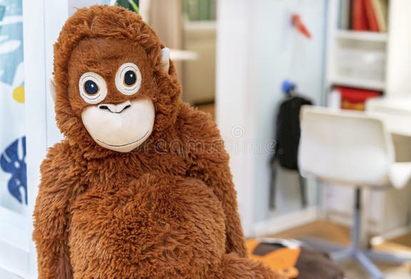 Soft Toy Orange Monkey in the Toy Store Stock Photo - Image of object ...