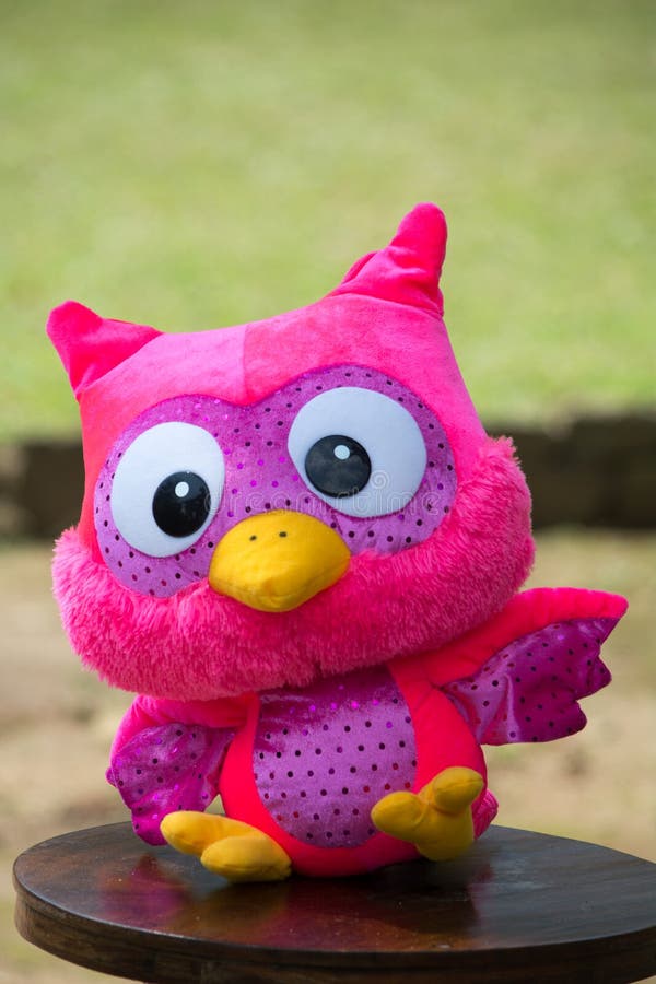 Soft toy Owl stock image. Image of stuffed, pink, eyes - 91539481