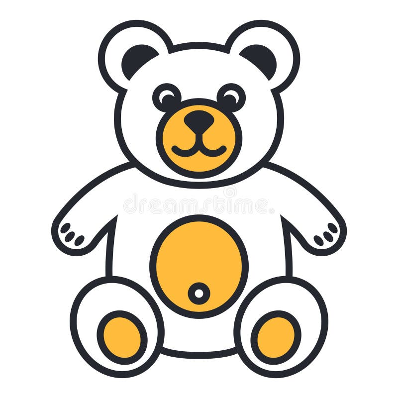 Soft toy teddy bear icon. stock vector. Illustration of thin - 296037022