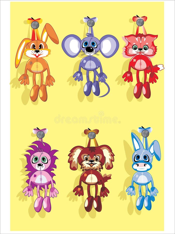 Soft toys stock vector. Illustration of bunnies, domestic - 7131687