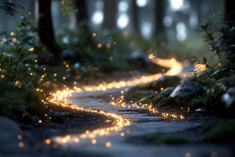 Soft Trails of Golden Light Flow Gently through the Forest ...