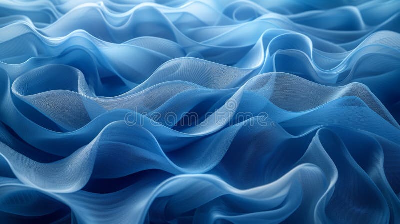 Soft, Translucent Blue Fabric Drapes and Folds, Creating a Mesmerizing ...