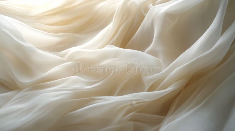 Soft Translucent Chiffon Fabric Draped Elegantly in Natural Light Stock ...