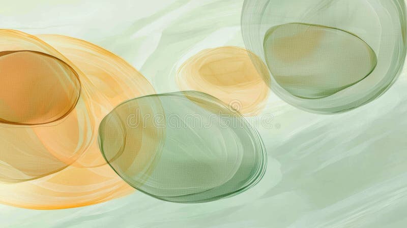 Soft, Translucent Spheres in Shades of Green and Orange Overlap and ...