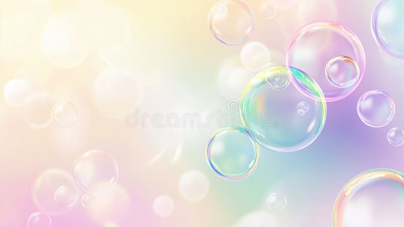 Soft Transparent Bubbles on a Rainbow Gradient with Gentle Light ...