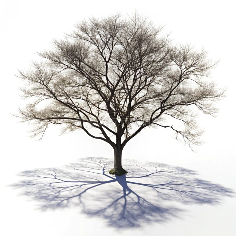 Tree Branch Shadow Isolated on White Stock Illustration - Illustration ...