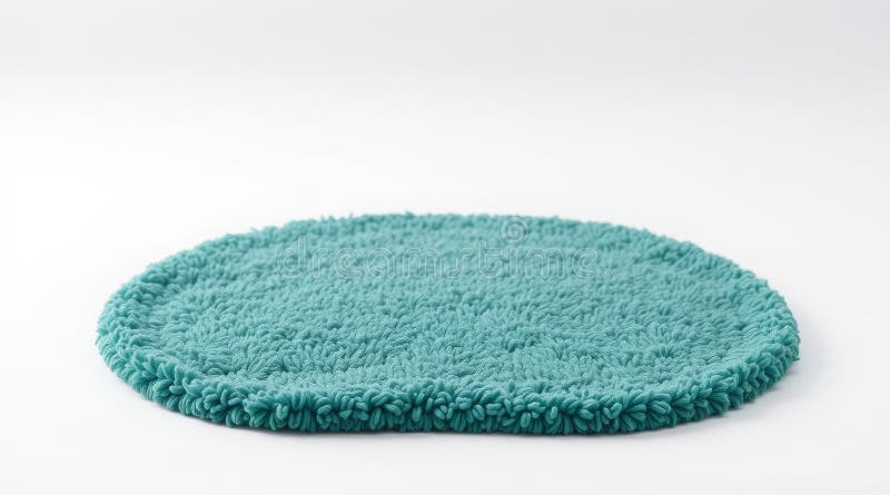 Soft Turquoise Oval Rug on a White Background Stock Photo - Image of ...