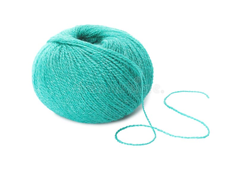 Soft Turquoise Woolen Yarn Isolated on White Stock Image - Image of ...