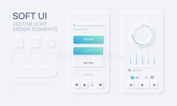 Soft UI Design Kit. Trendy User Interface Design Elements Stock ...