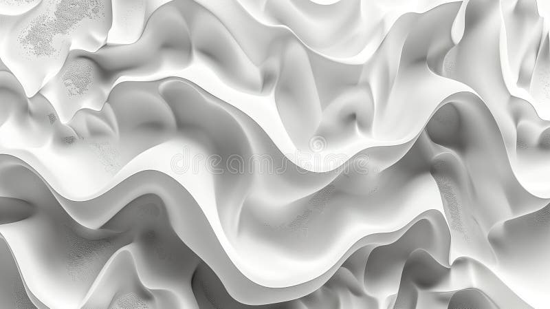 Soft Undulating Wave Patterns in Shades of White Background Image, Ai ...