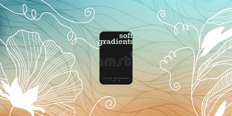 Soft Vector Background with Thin Line Flowers and Leaves. Spring ...