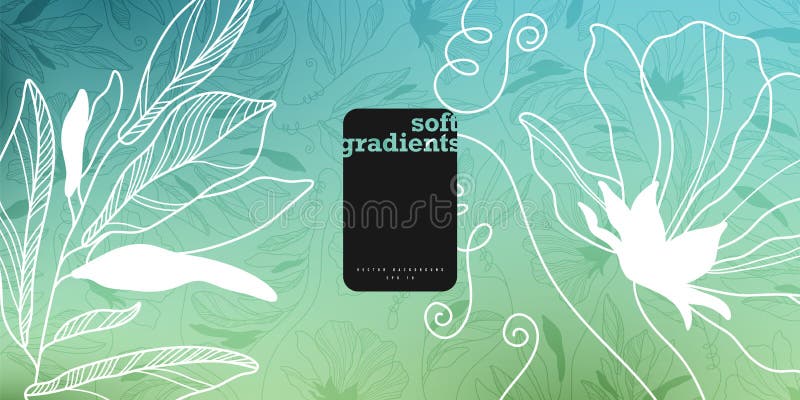 Soft Vector Background with Thin Line Flowers and Leaves. Spring ...