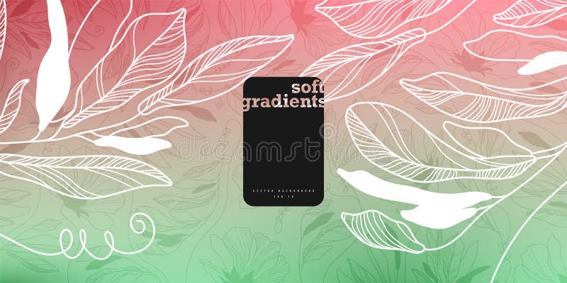 Soft Vector Background with Thin Line Flowers and Leaves. Spring ...