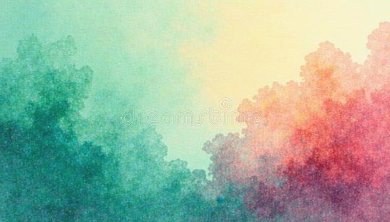 Soft Verdant Watercolor Blend Hazy Abstract Forms Airy Illustration ...