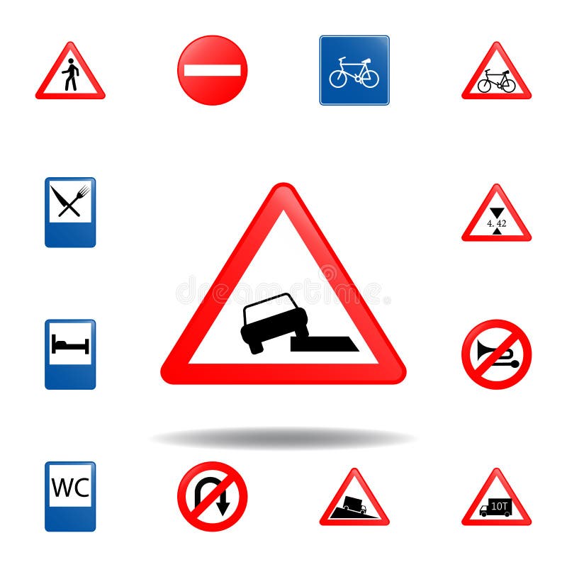 Soft Verges Icon. Set of Road Signs Icon for Mobile Concept and Web ...