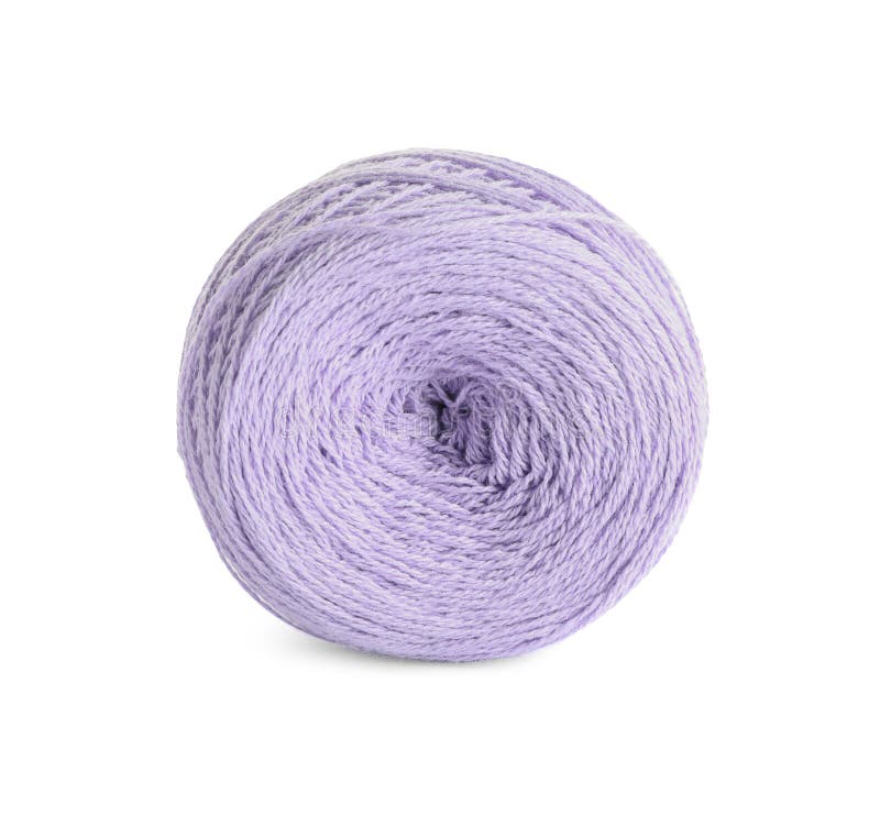 Soft Violet Woolen Yarn Isolated on White Stock Photo - Image of ...