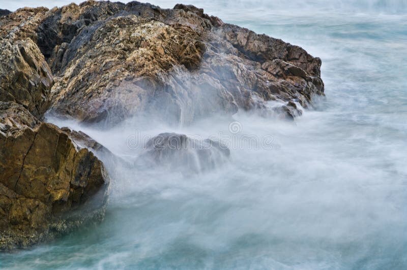 Soft water on rocks stock photo. Image of shore, landscape - 7419216