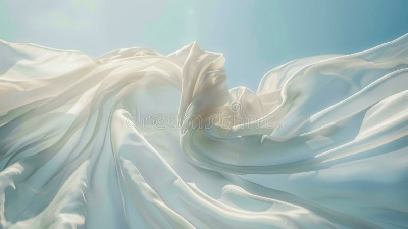Soft Water Silk Fabric with Gentle Waves, Abstract Serenity and ...
