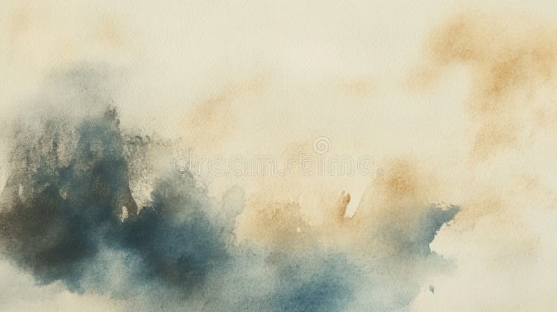 Soft Watercolor Textures Display Gentle Blue and Tan Hues Blending ...