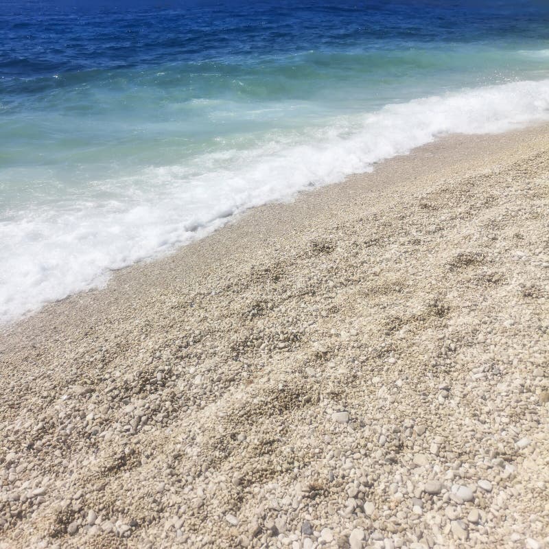 Soft Wave of Blue Ocean on Beach Stock Photo - Image of closeup, coast ...
