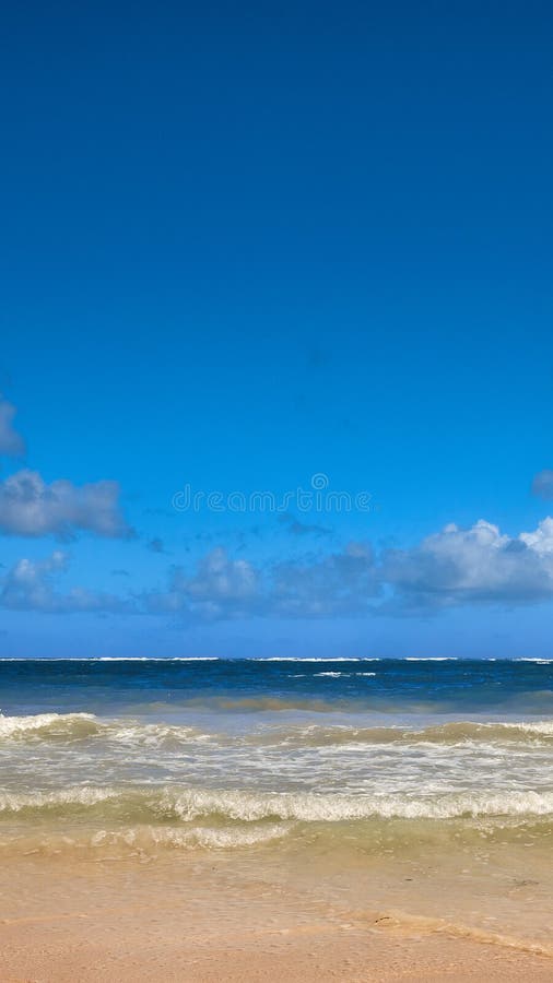 Soft Wave of Blue Ocean on Sandy Beach. Background. Splash of Waves on ...