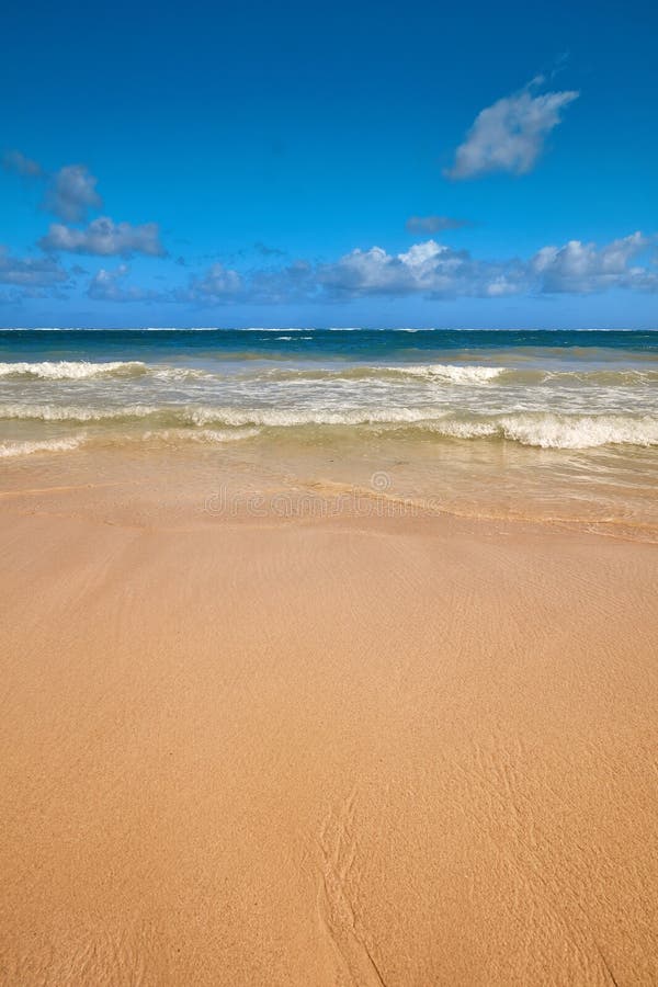 Soft Wave of Blue Ocean on Sandy Beach. Background. Splash of Waves on ...