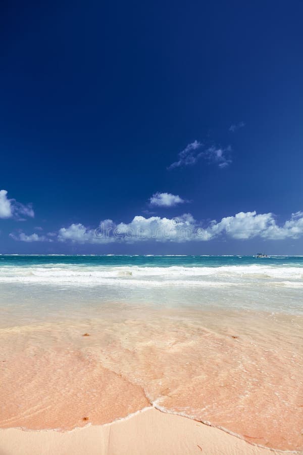 Soft Wave of Blue Ocean on Sandy Beach. Background. Splash of Waves on ...