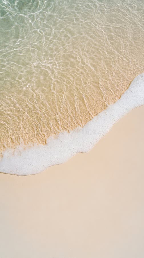 Serene Ocean Wave Gently Rolling Onto Pristine Sandy Beach Stock Photos ...