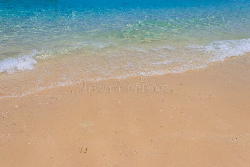 Soft Wave of Ocean on Sandy Beach Stock Image - Image of sandy, beach ...